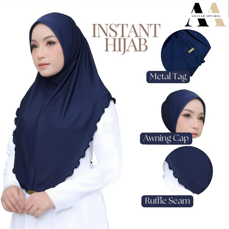 AA ALFARO Knitted Nylon 2x1 Instant Hijab Malaysian Sukob / Misre ...