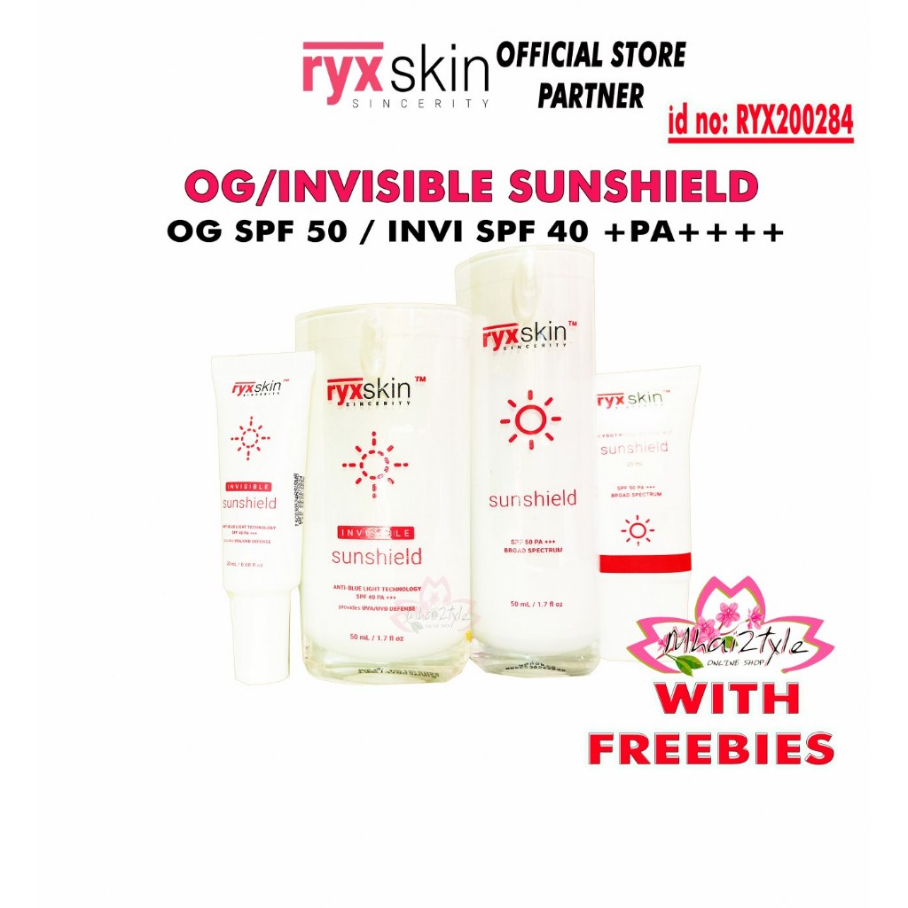 Ryxs OG Sunshield SPF 50 and Invisible Ryx 4 UV filters with Broad ...