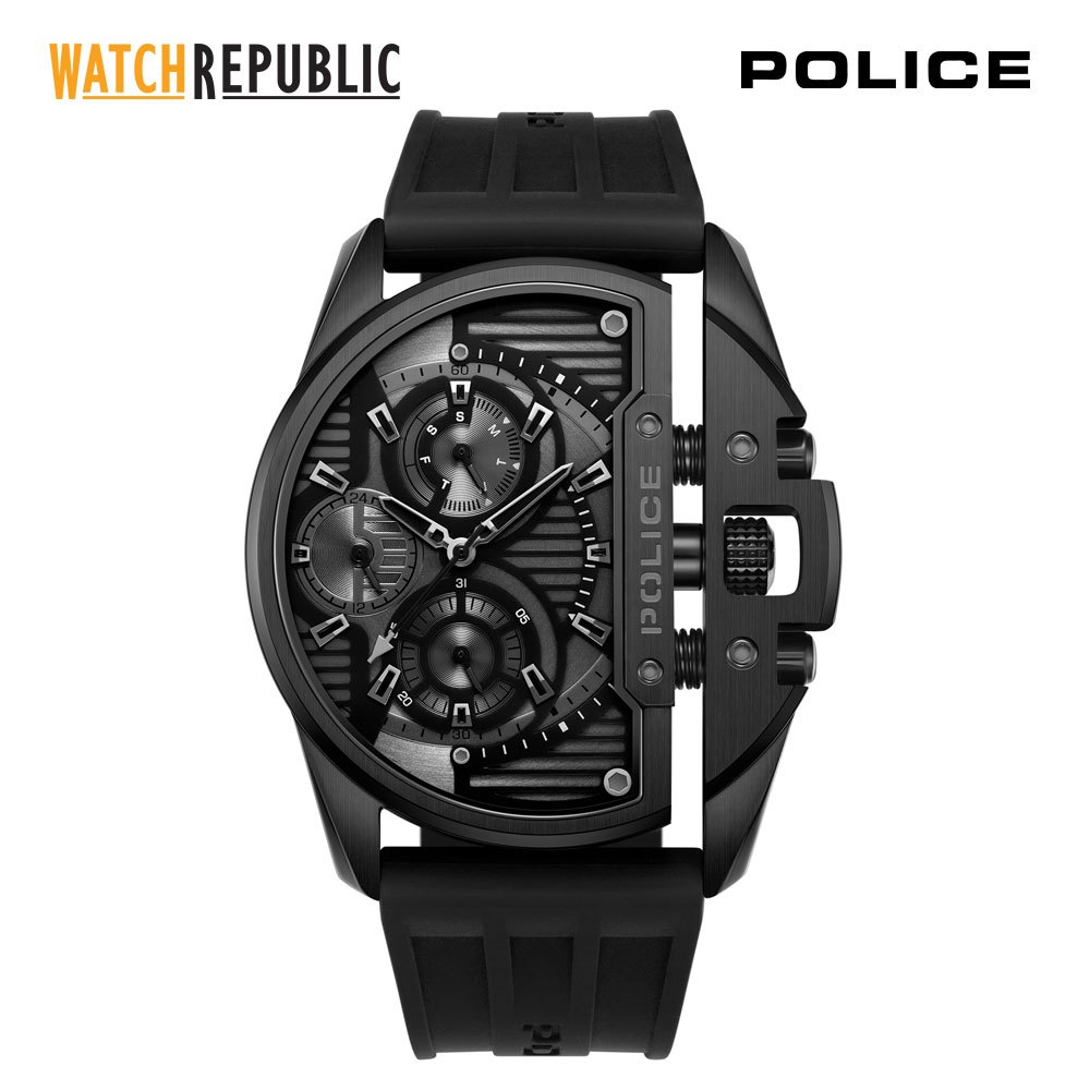 Police Daintree Black Rubber Analog Quartz Watch For Men PPEWGQ2203605 ...