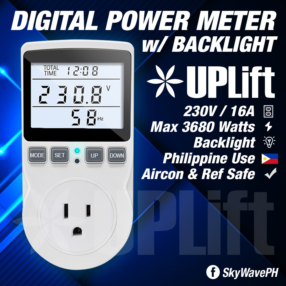 UPLift Digital Power Meter Reader Killawatt Wattmeter KWh Electricity ...