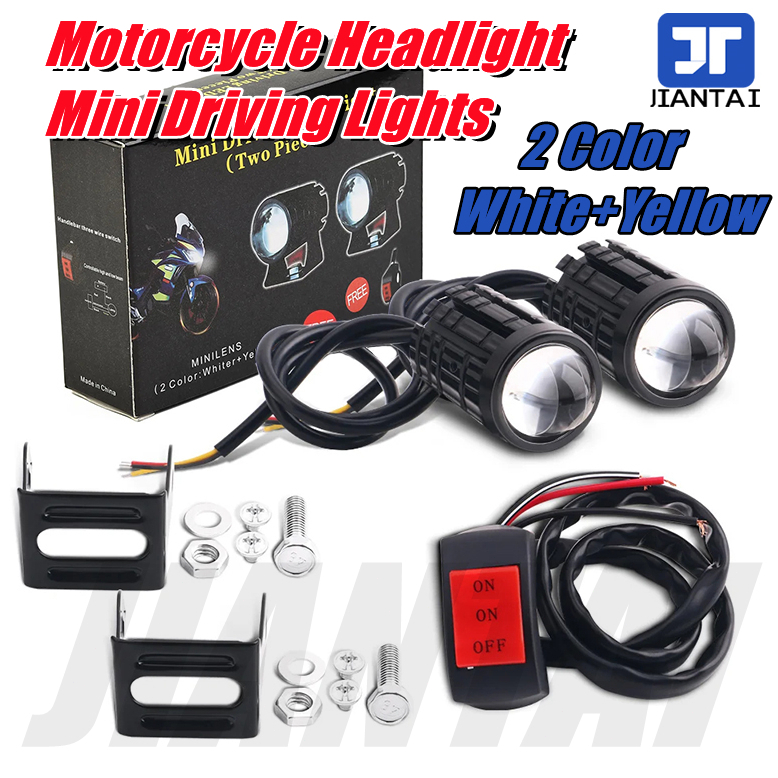 Universal Motorcycle Led Mini Driving Light White+Yellow 2PCS 1PCS and ...