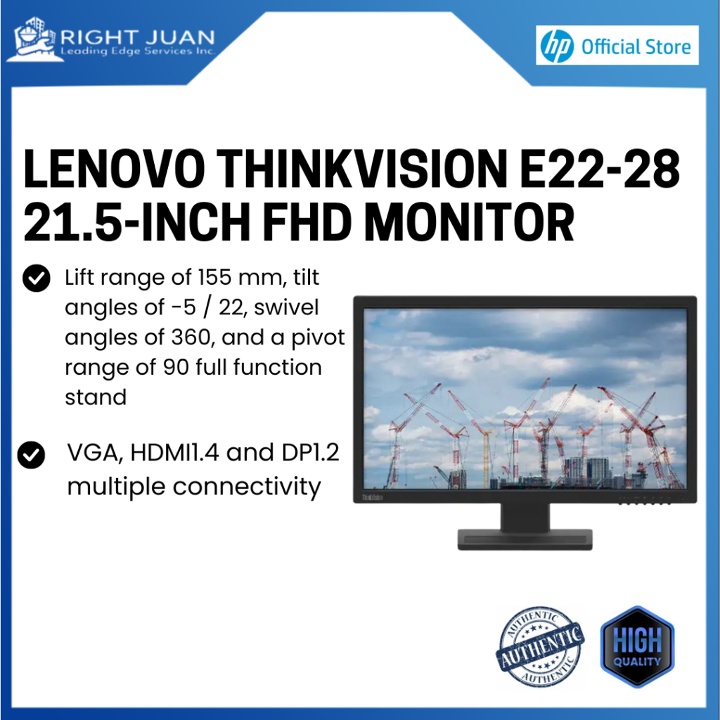 Lenovo ThinkVision E22-28 21.5-inch FHD Monitor | Shopee Philippines