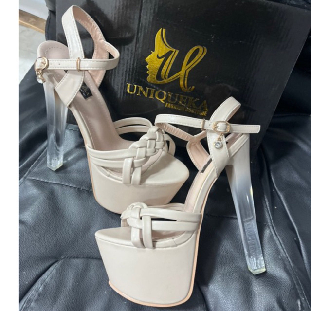 HIGH HEELS - ELEGANT PAGEANT NUDE COLOUR 7 INCHES | Shopee Philippines