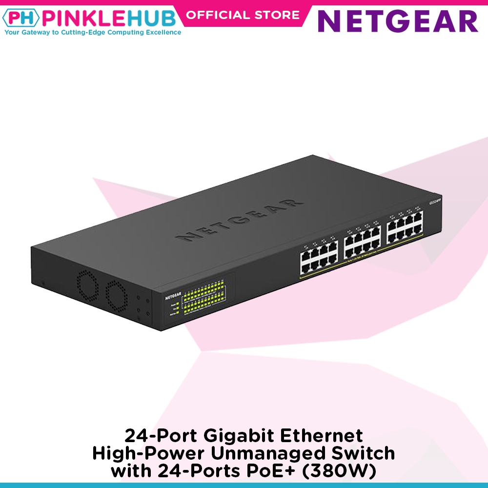 NETGEAR 24-Port Gigabit Ethernet High-Power Unmanaged Switch with 24 ...