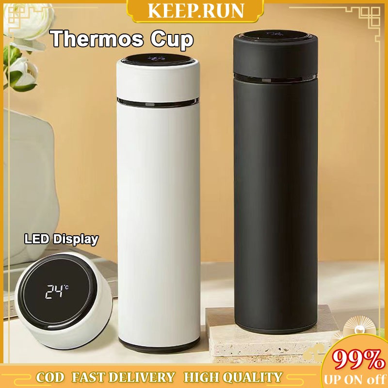 LED tumbler 500ml fashion smart thermos LED display vacuum Anti ...