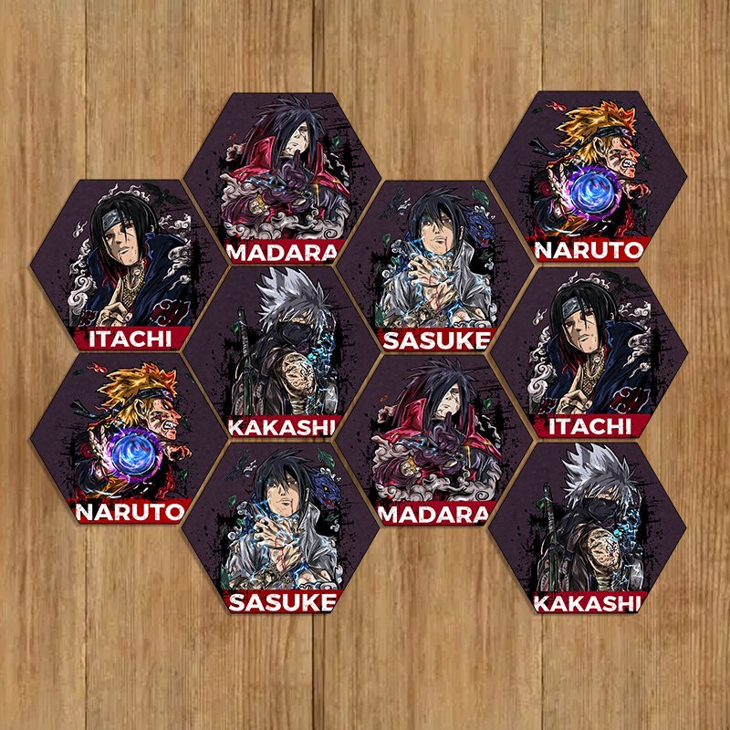 HEXAGON NARUTO Photo Tiles / Wall Decor / Anime Posters on Sintra Board ...