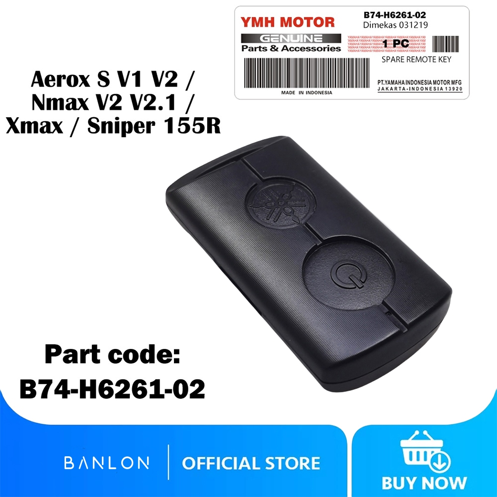 Genuine Spare Remote Key (Aerox S V1 V2 / Nmax V2 V2.1 / Xmax / Sniper ...