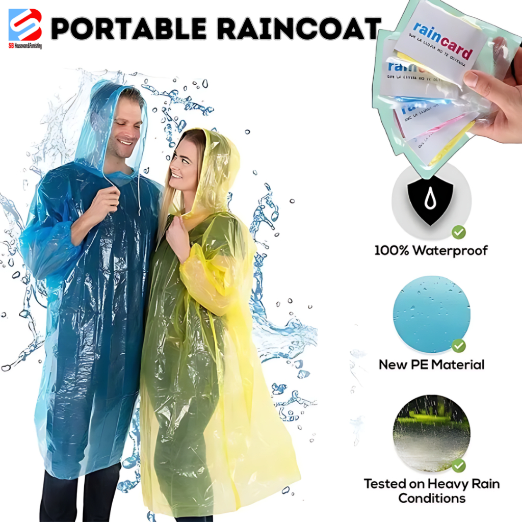 Disposable Raincoat, Outdoor Traveling Drifting Rain Poncho, Portable ...