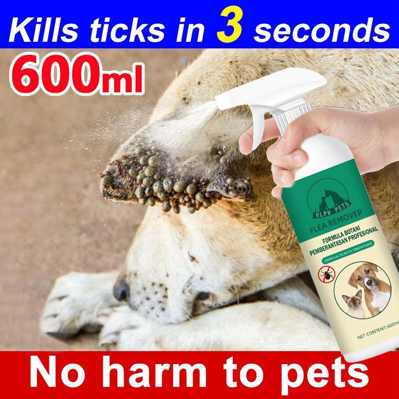 Tick and Flea Killer Spary 600ml for ticks and fleas remover pet spray ...
