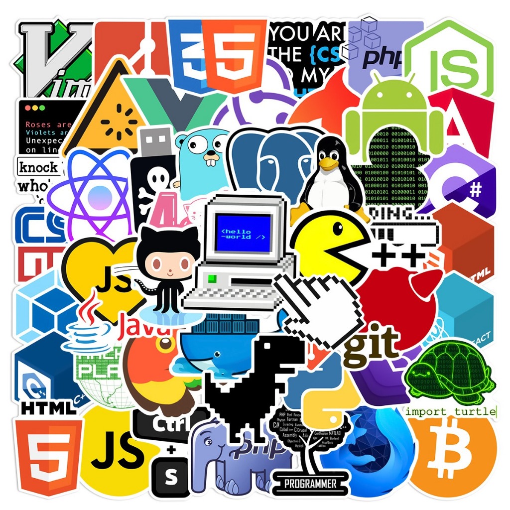 50pcs Tech Icons Waterproof Sticker Pack,L50-394 stickers | Shopee ...