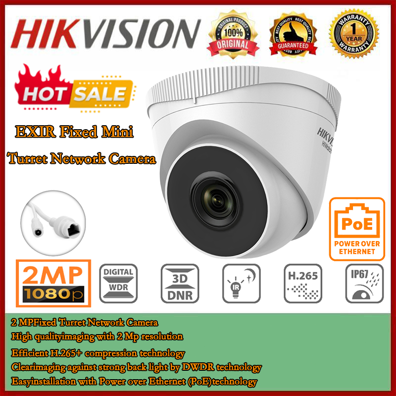 Hikvision IR 30M 4MP/2MP IP67 H.265 PoE Weatherproof Dome Turret IP/Network CCTV IP Camera ...