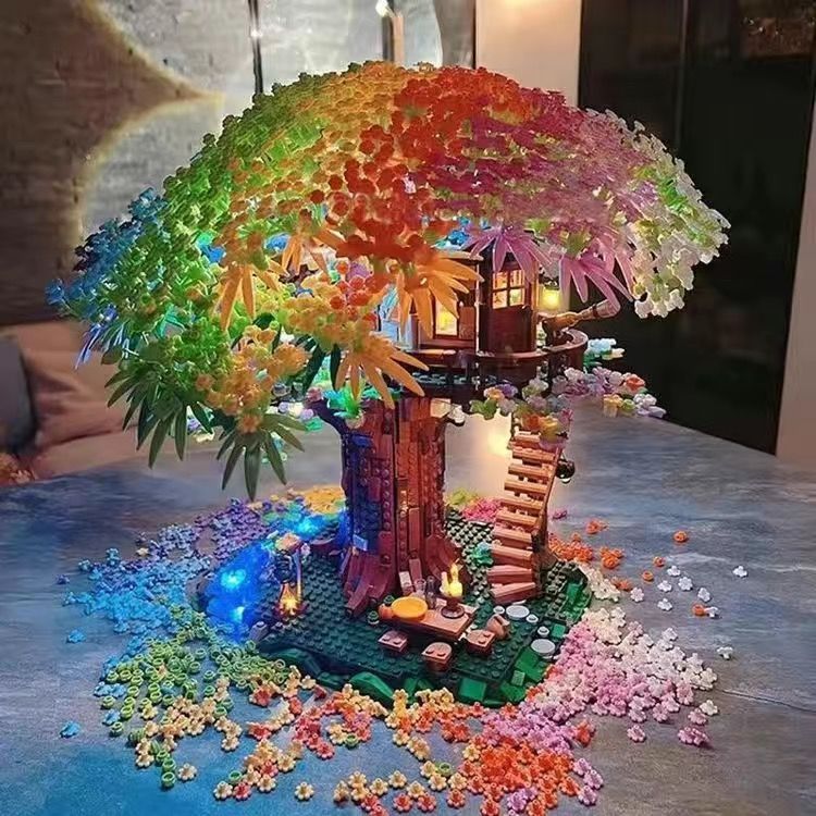 HNB Pink Purple Green Sakura Tree House Compatible with LEGO Building ...