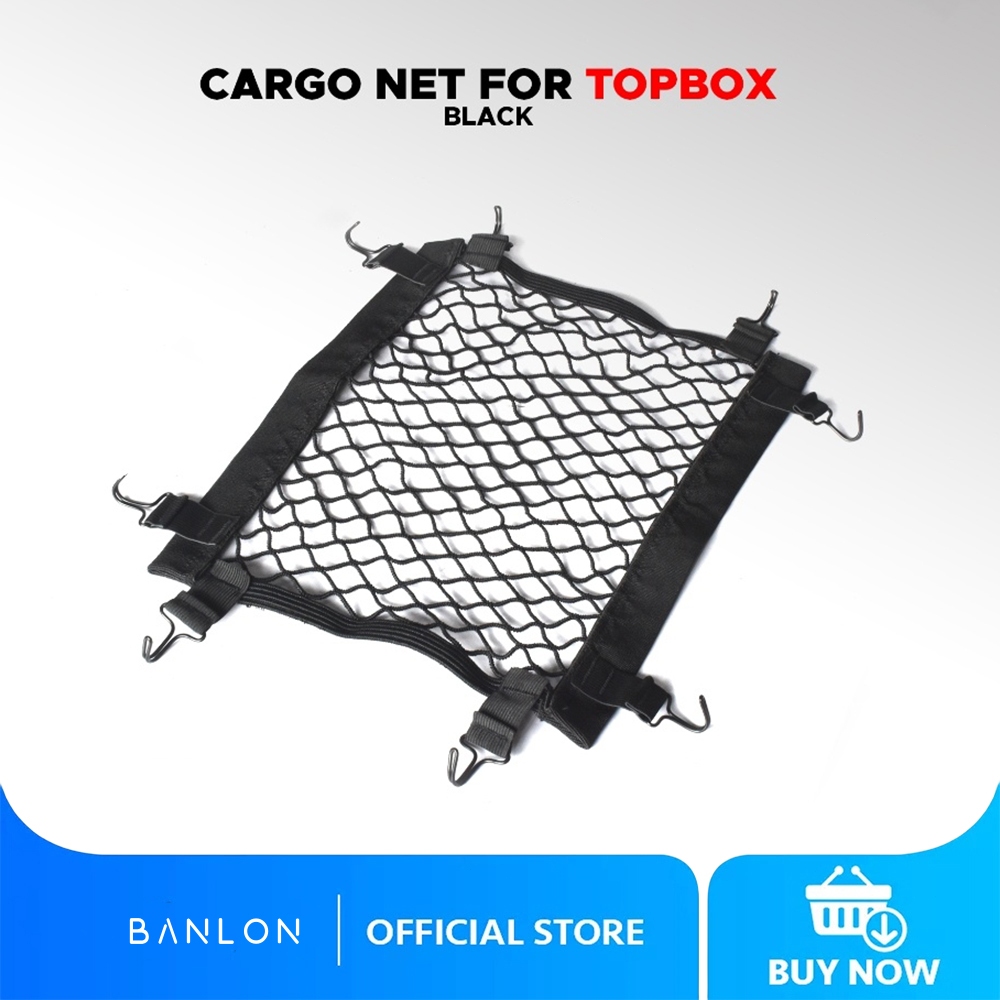 GARTERIZED TOP BOX CARGO NET WITH HOOK UNIVERSAL FOR MOTORCYCLE TOP BOX ...