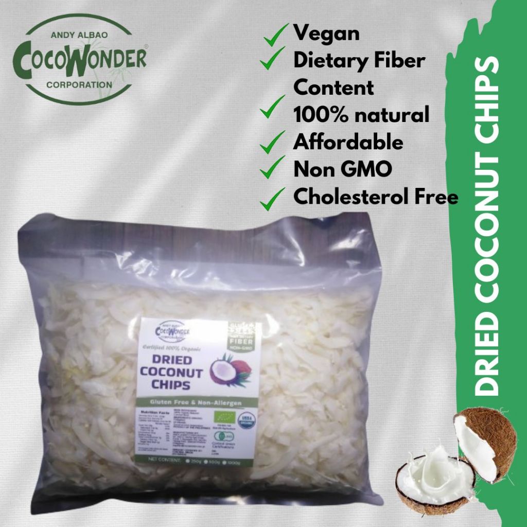 DRIED COCONUT CHIPS (Chunk / Sliced / Strips) - COCOWNDER - (Healthy ...