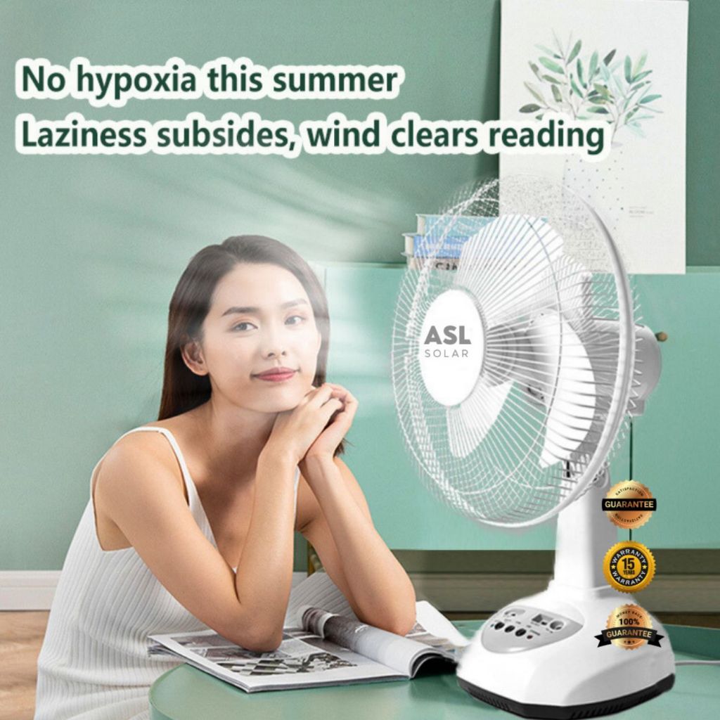 ASL Solar electric fan Rechargeable solar fan with panel solar ...