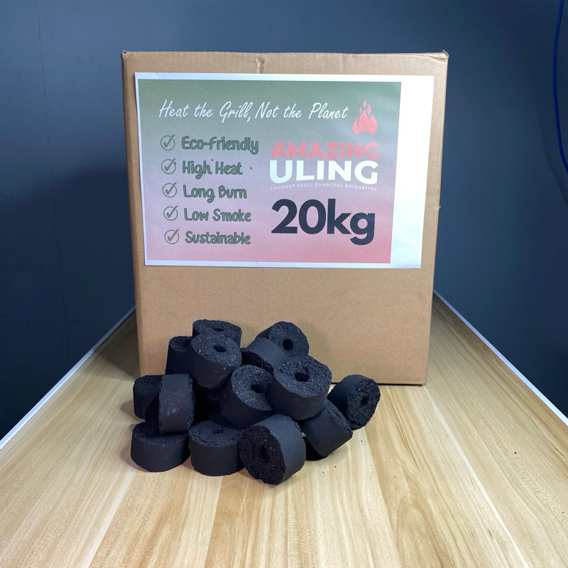 20kg Eco-Friendly AMAZING ULING Coconut Charcoal Briquettes | Shopee ...