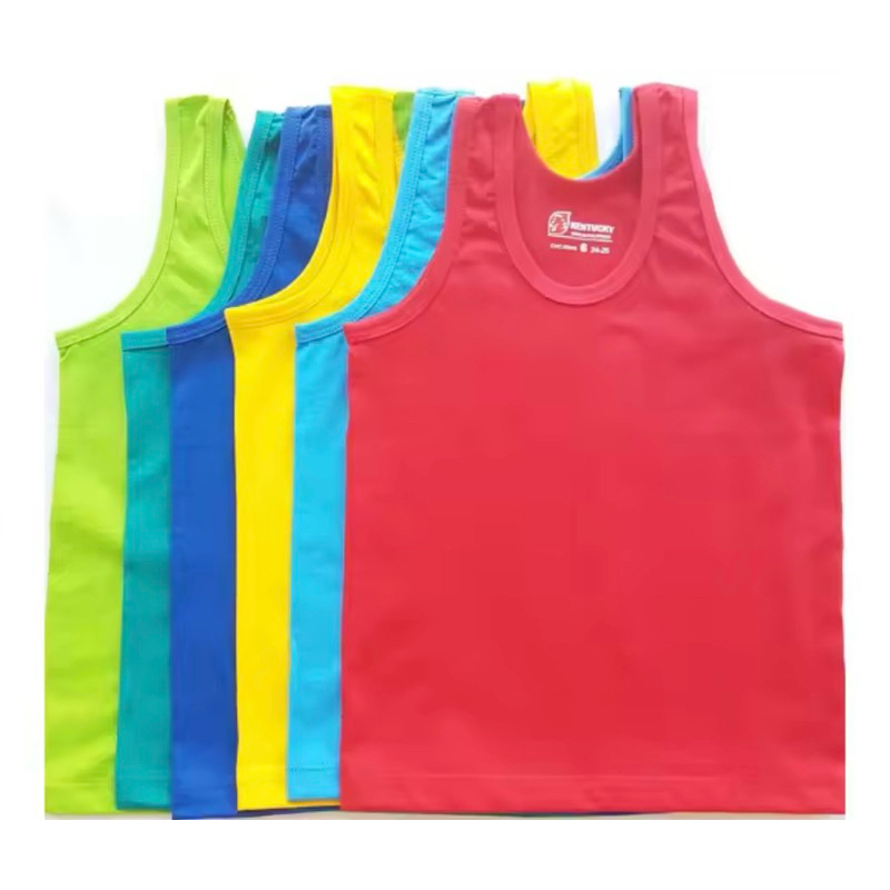 KENTUCKY COLORED SANDO For Kids 100% cotton (6pcs) | Shopee Philippines