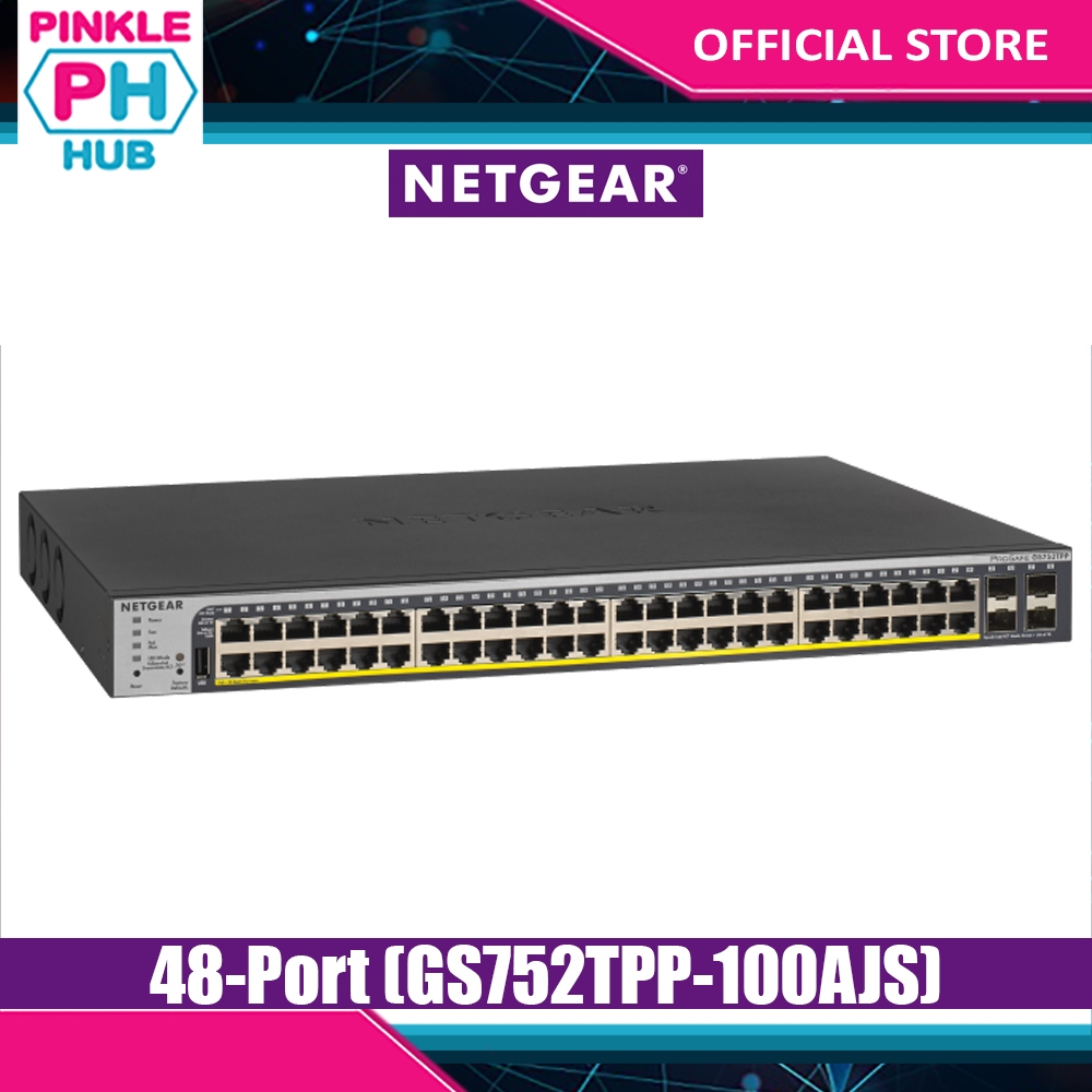 Netgear 48-Port Gigabit PoE+ Smart Managed Pro Switch with 4 SFP Ports ...