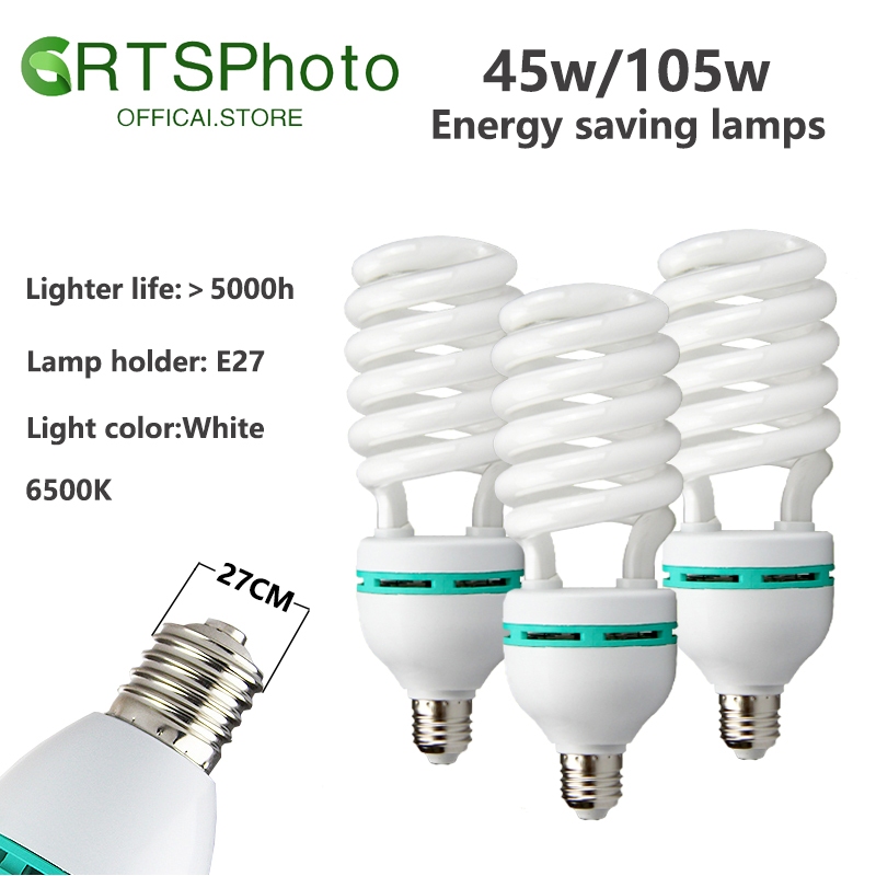 45W/105W Photography Light Bulb E27 220V 5500K Photo Studio Bulb Energy ...