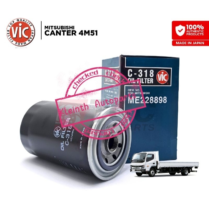 VIC Oil Filter for Mitsubishi Canter 4M51, Replaces C-311/C-315 ( C-318 ...