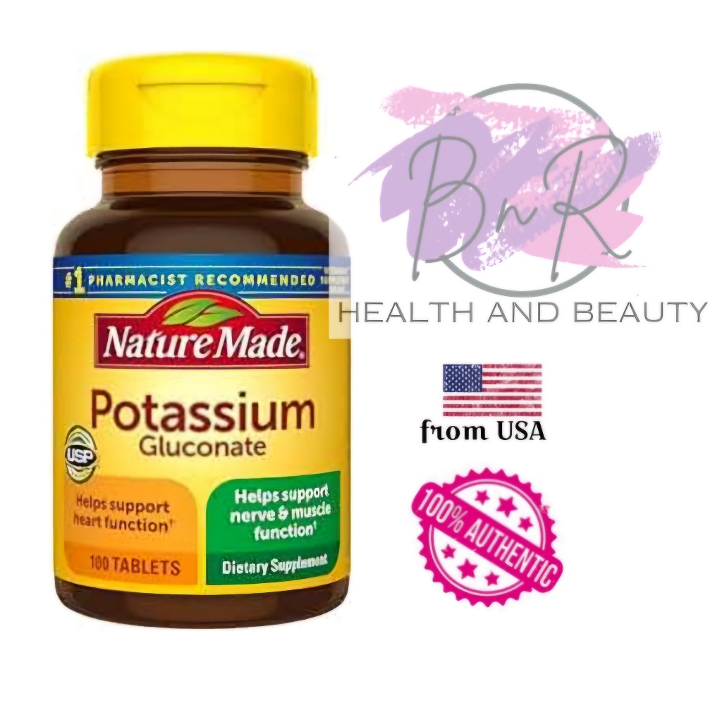 Nature Made Potassium Gluconate 550 mg, 100 Tablets EXP APRIL/2027 ...