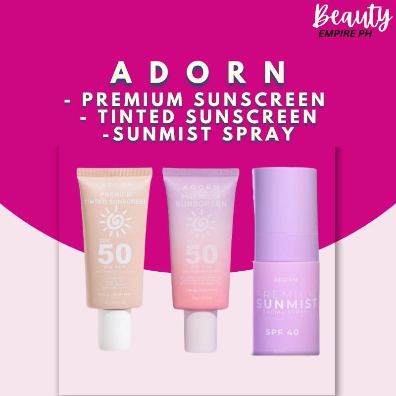 ADORN PREMIUM SUNSCREEN/ TINTED SUNSCREEN SPF50 Sun Protection Anti ...