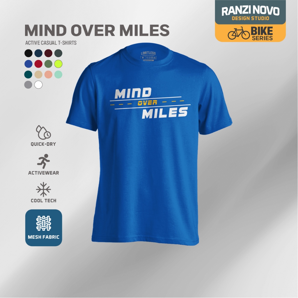Mind Over Miles Bike Shirt - Drifit Cycling Activewear Bike Design ...