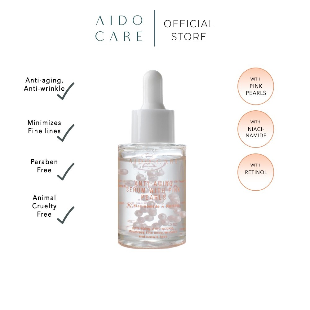 Aido Care Anti-Aging Serum with Pink Pearls and Retinol + Niacinamide ...