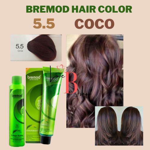 Bremod 5.5 Coco Hair Color Set with Oxidizing Cream | Shopee Philippines
