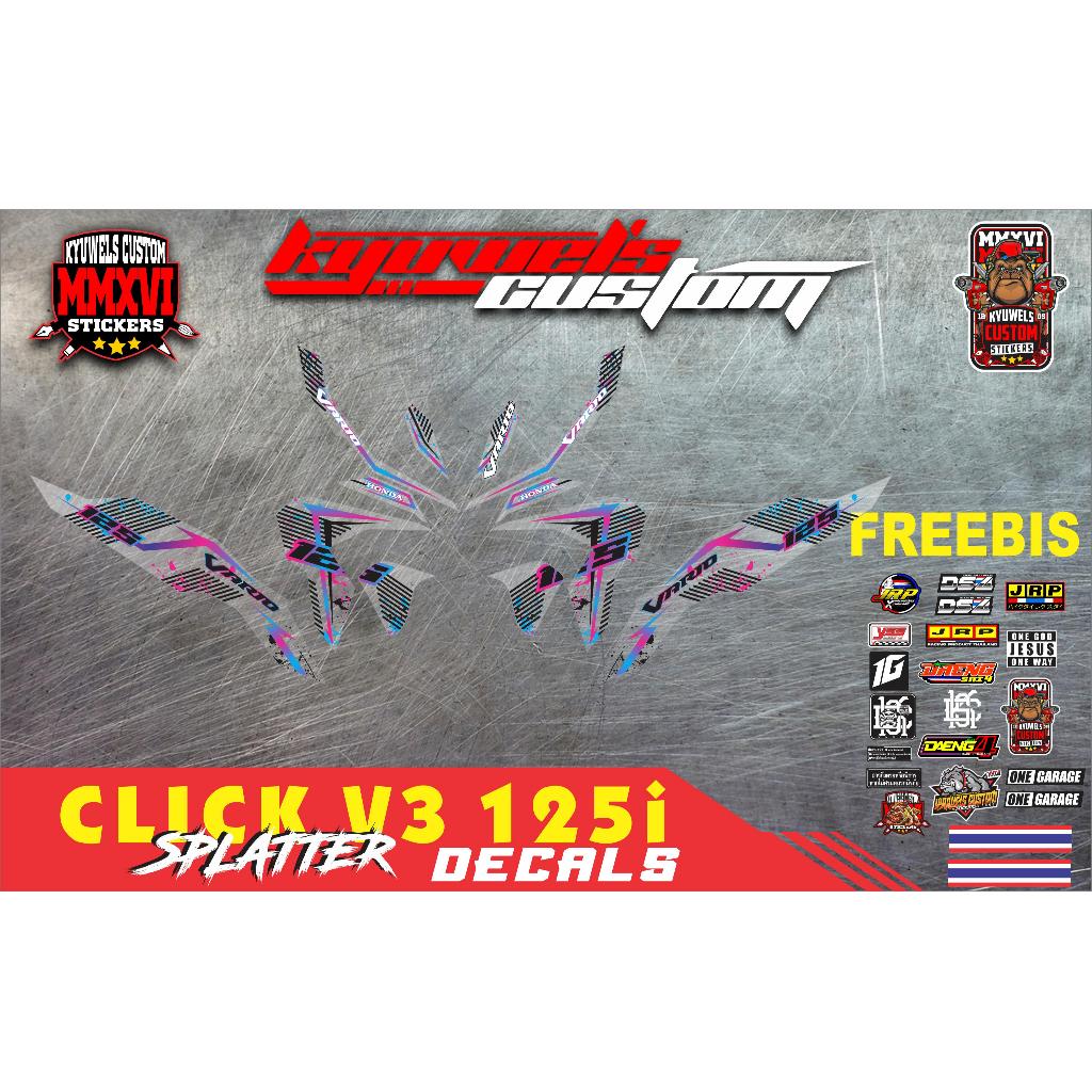 HONDA CLICK V3 SPLATTER DECALS | Shopee Philippines