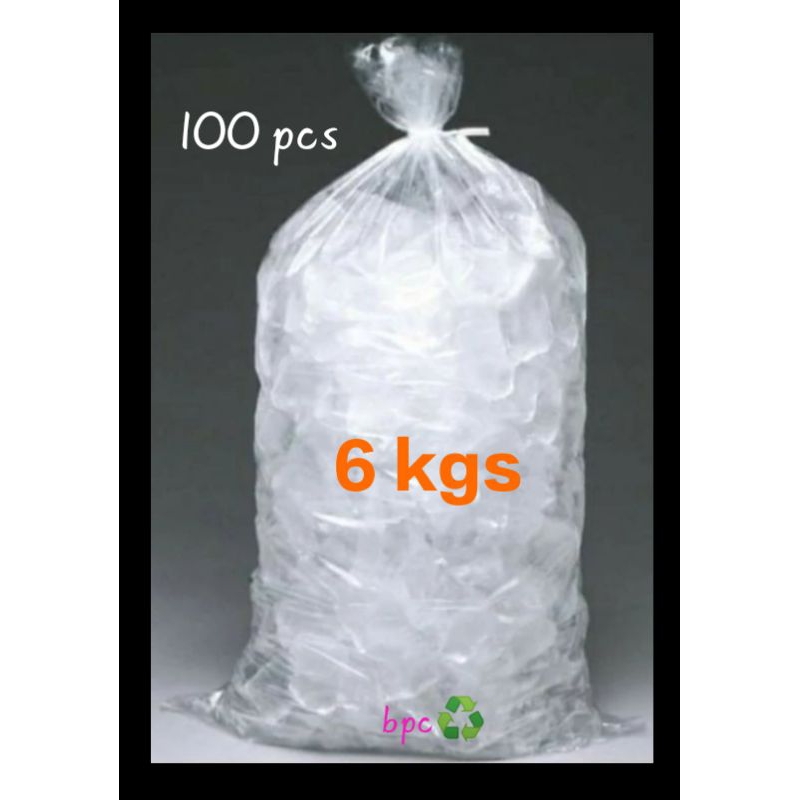 100pcs 6kgs IceCube/Tube Plastic Ice Bag Plain, Foodgrade | Shopee ...