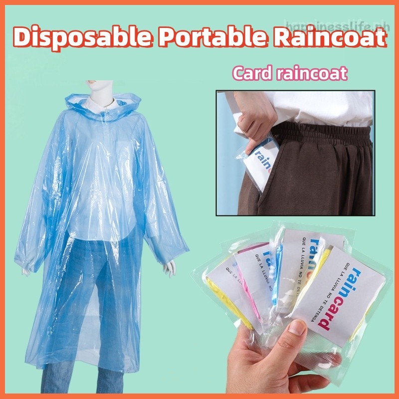 Card Raincoat Disposable Portable Raincoat Foldable Whole Body Rain ...
