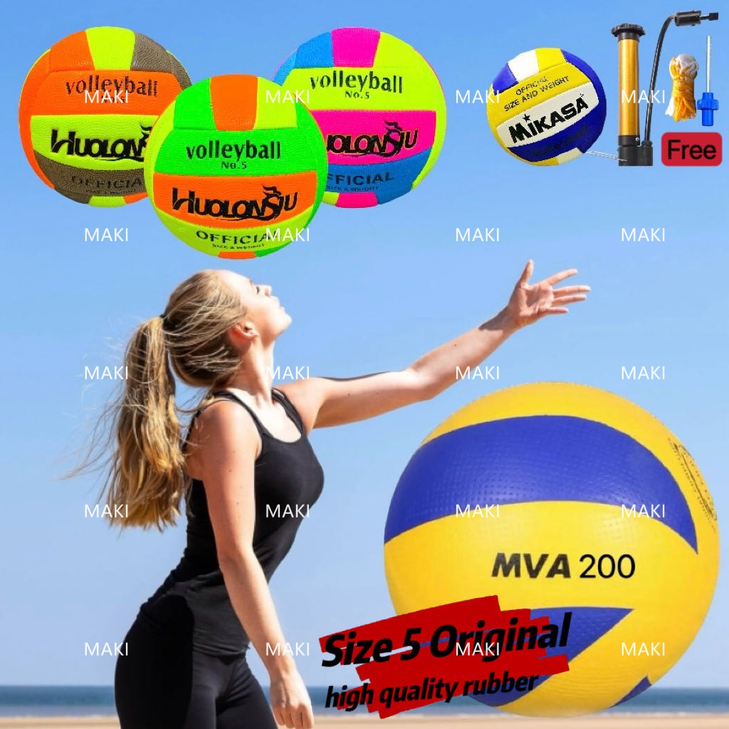MVA200 mikasa original volleyball ball with pump and pin PU leather ...