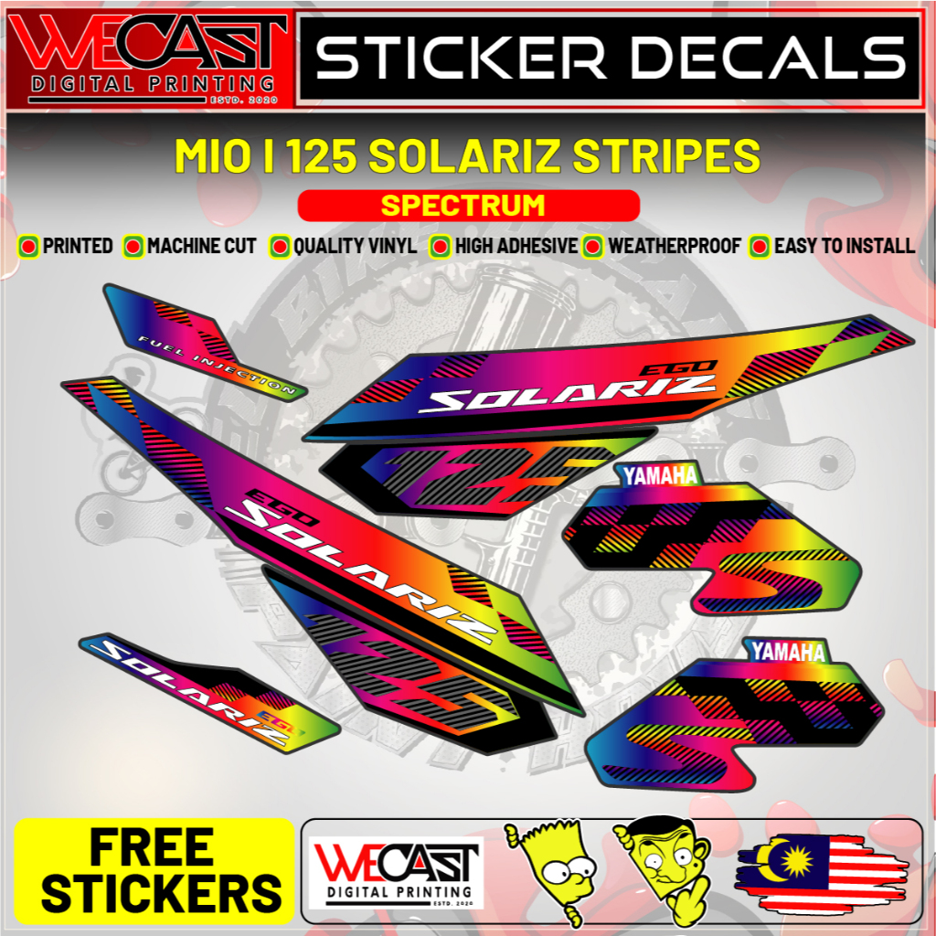 WECAST Mio I 125 Solariz Stripes Decals Sticker for Motorcycle ...