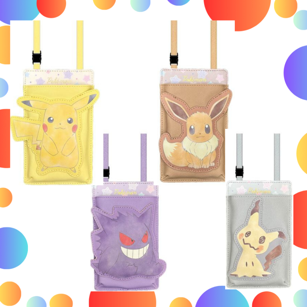 Die-cut wallet shoulder. Pikachu. Eevee. Gengar. Mimicchu. Pokemon ...