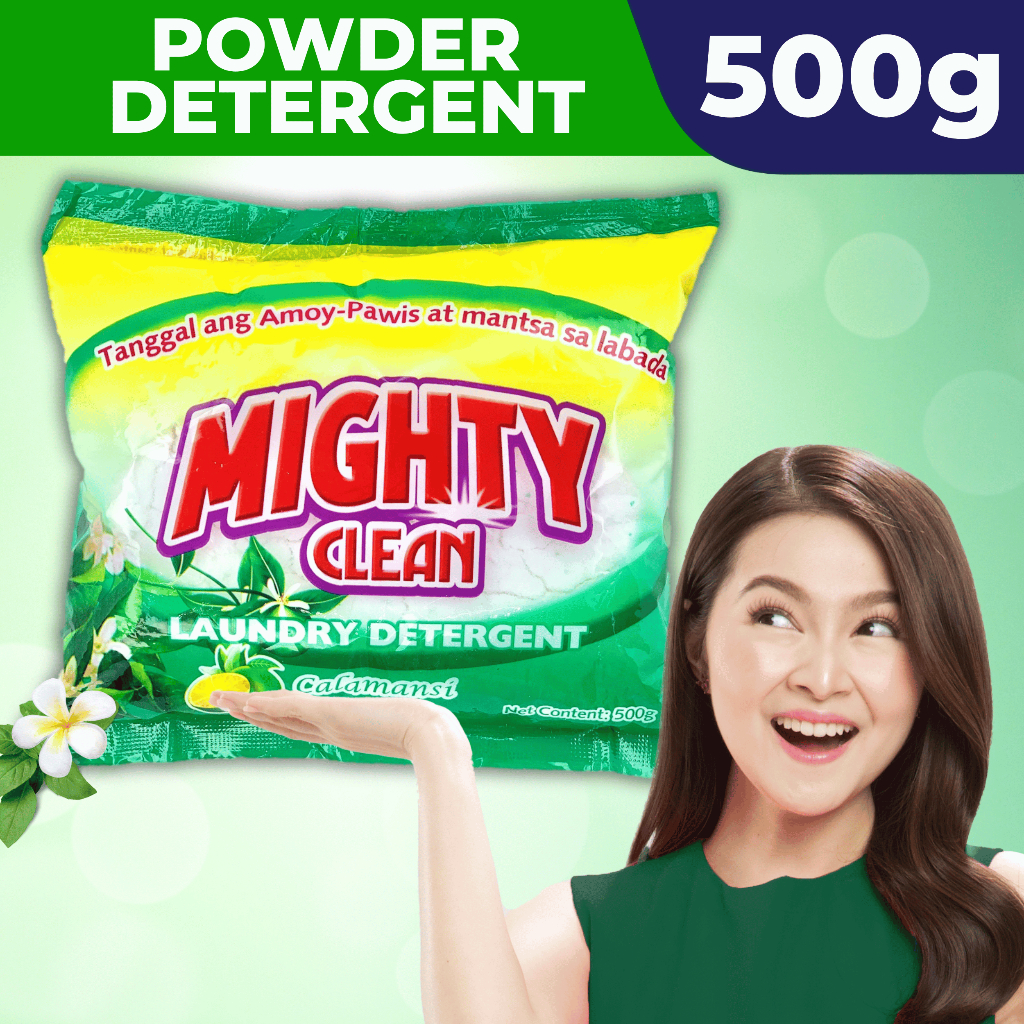 Mighty Clean Detergent Powder Calamansi - powder (green) 500 GRAMS ...