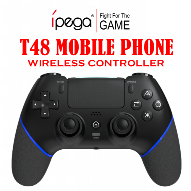 T48 Wireless Bluetooth Dual Shock Controller Turbo Function Safe & Long Battery Life | Shopee ...