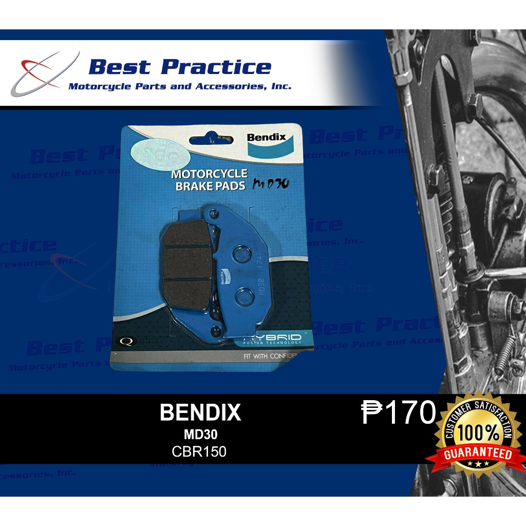Bendix (MD30) Rear Brake Pad RS150/CBR150/CRF150L/250L/Gixxer Carb and ...