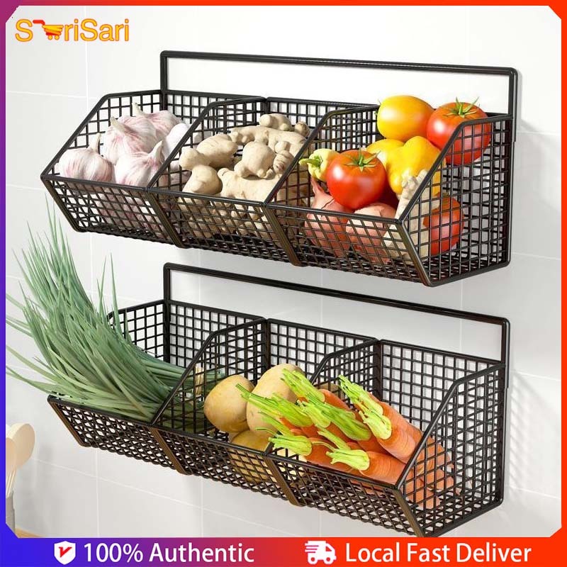 Kitchen Wall Mounted Organizer Rack Storage Hanging Shelf Bathroom ...