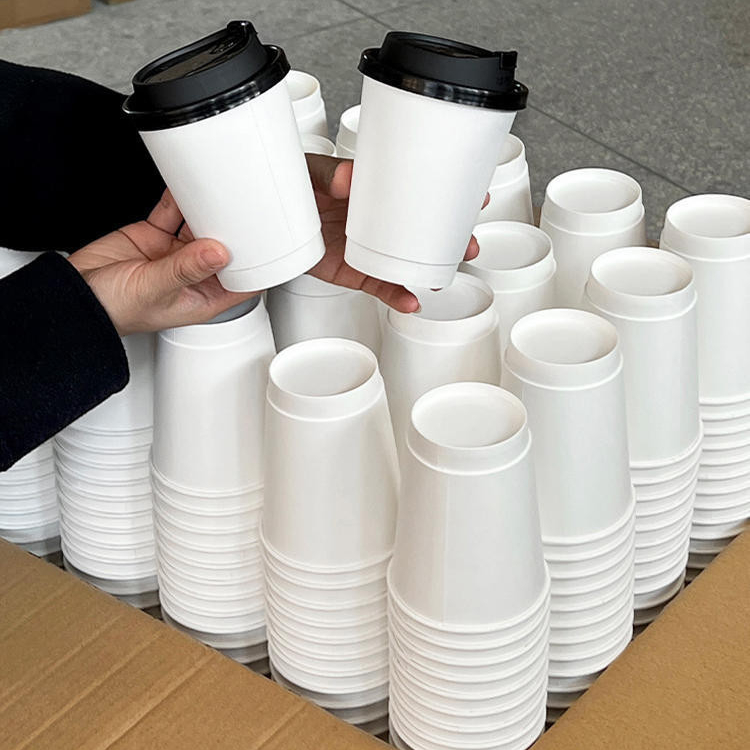 50PCS wPaper Cup Coffee Cup Double Coated for Hot and Cold ...