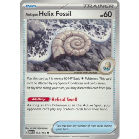 Pokemon TCG - ANTIQUE HELIX FOSSIL 153/165 Common - 151 | Shopee ...