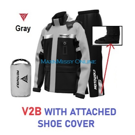 Original MOTOWOLF® V2 / V2B Raincoat with Attached Shoe Cover & 2 ...