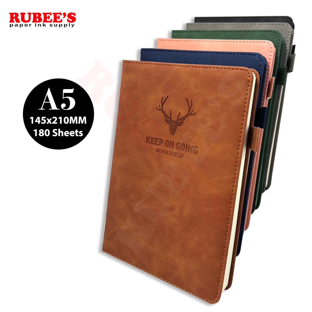 A5 Leather Notebook big thick Notebook college notebook school supplies ...