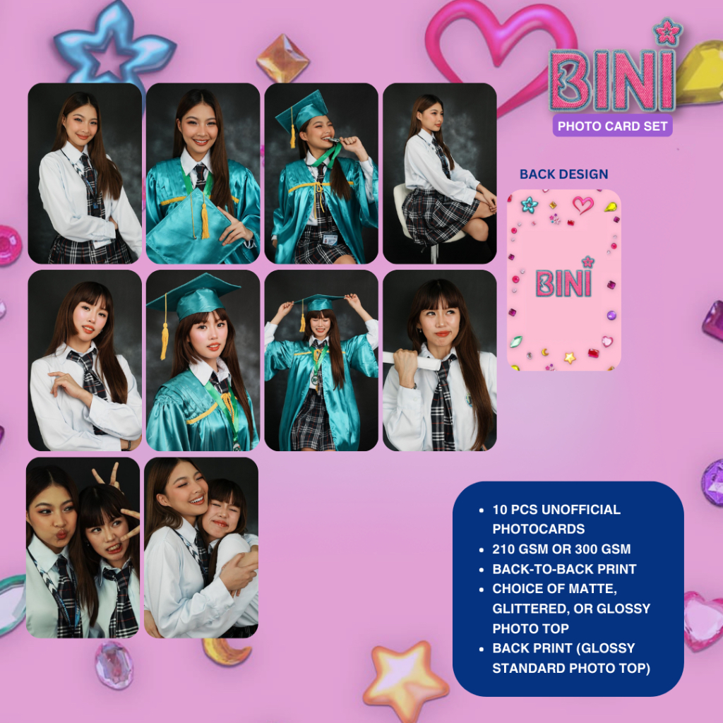 10 PCS BINI Maloi Colet Macolet Graduation Pic Unofficial Back-to-back ...