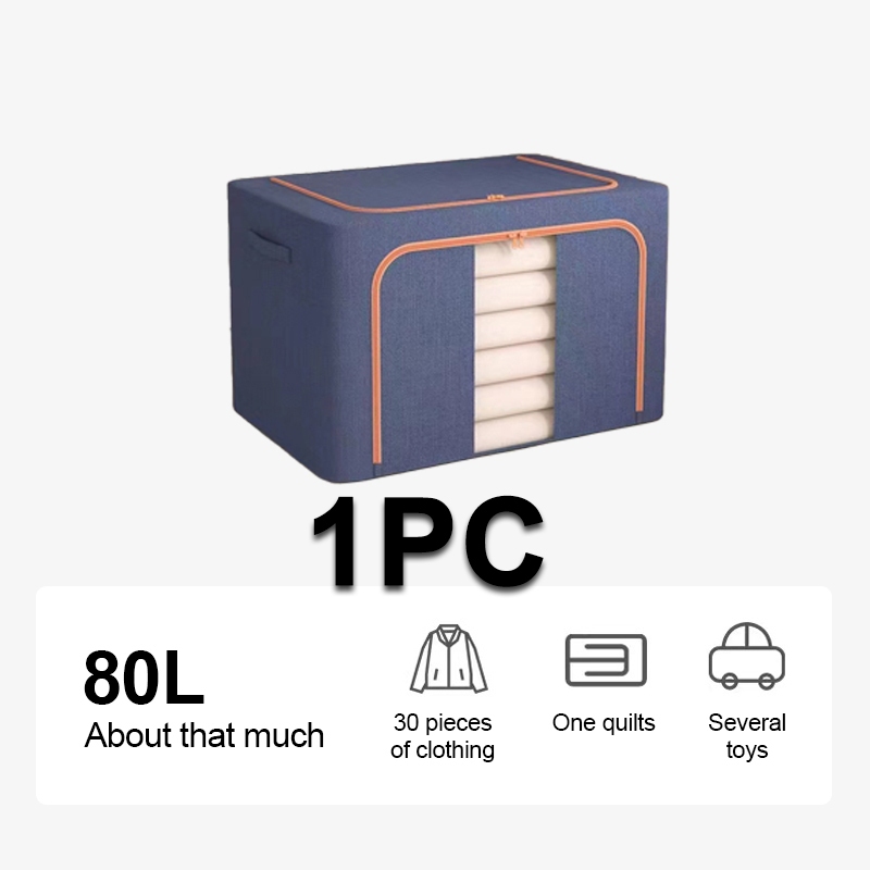 Keycool Foldable Storage Box Organizer For Clothes Linen Blue Gray 80L 110L 130L | Shopee ...