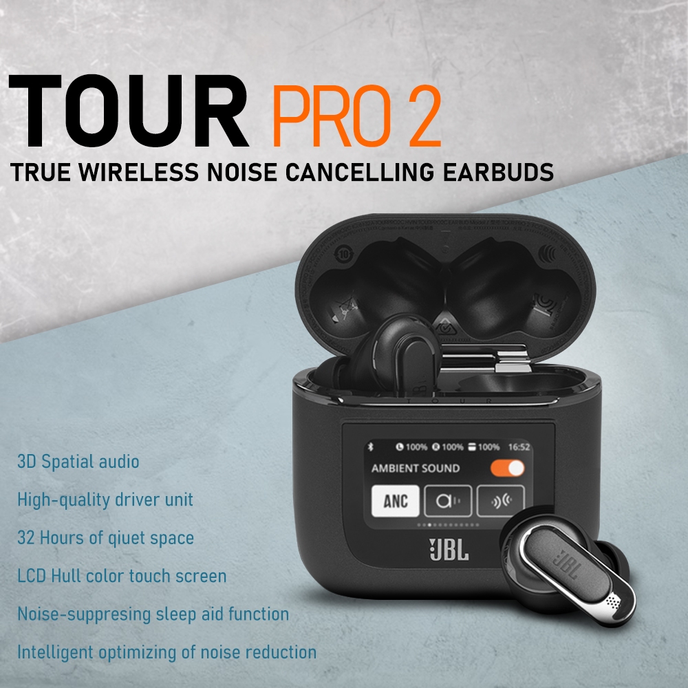 TOUR PRO 2 True Wireless Noise Cancelling Earphones Bluetooth Sport ...