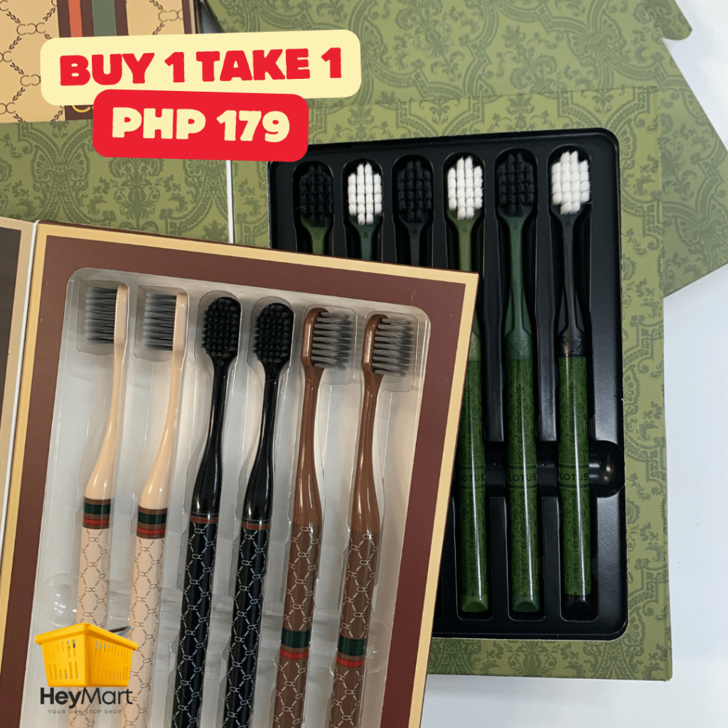 Luxury Toothbrush Set with Soft Bristles 6-Piece - Assorted Designs ...
