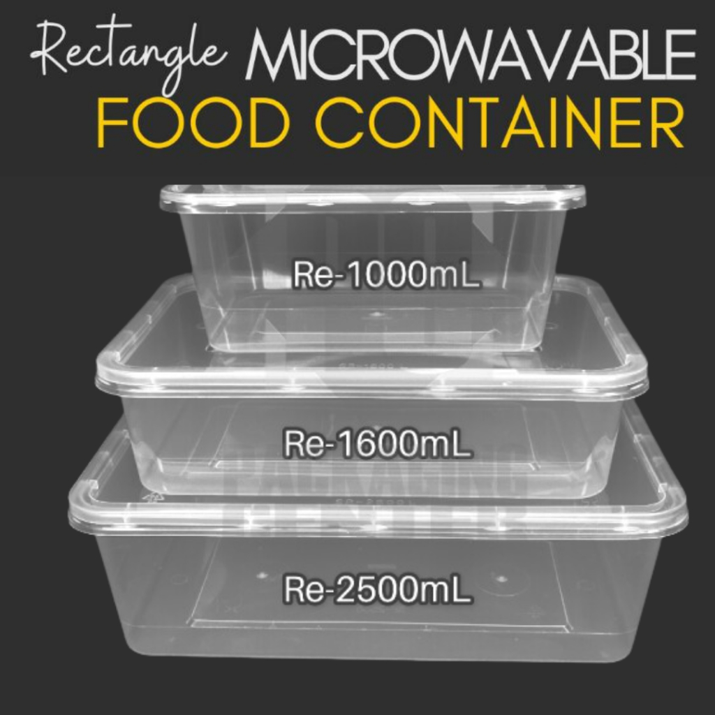 Rectangle Microwavable Food Container RE1600 RE2500 Big Size Party ...
