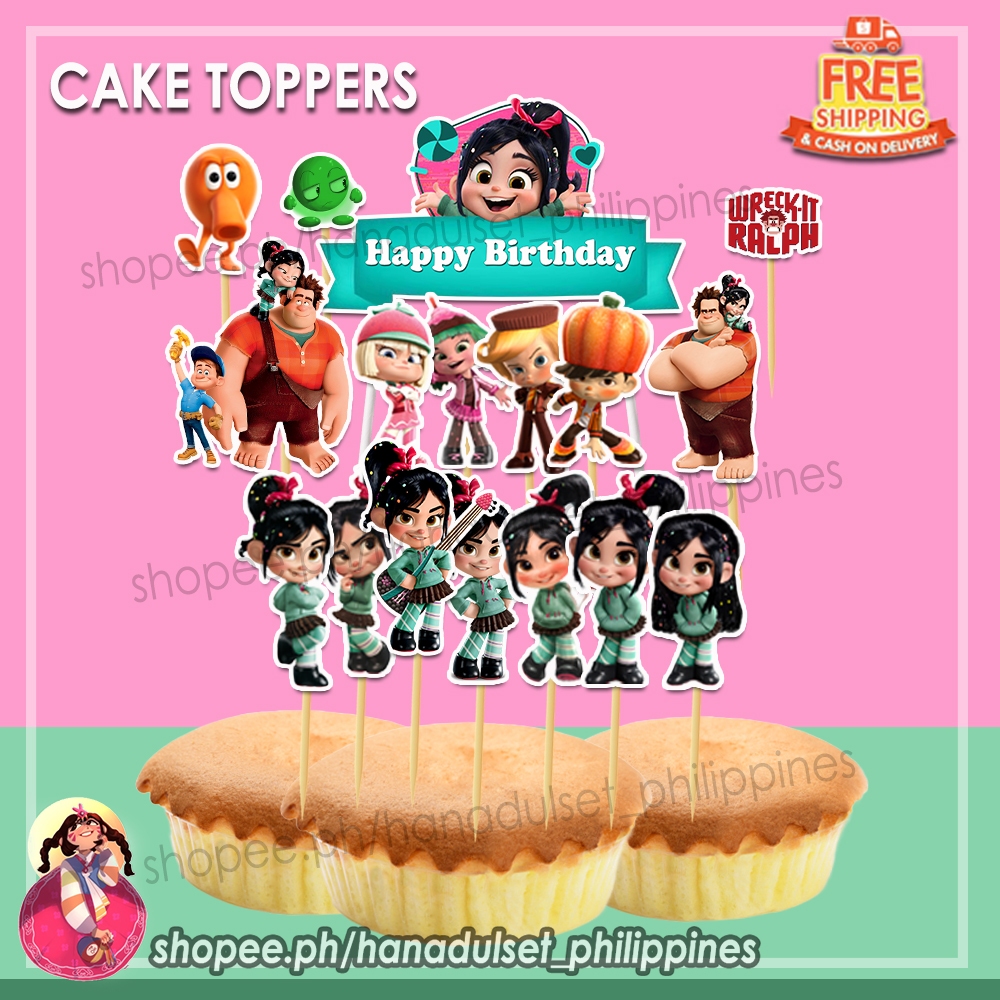 Vanellope Cake Topper Happy Birthday ctplus ♥ | Shopee Philippines