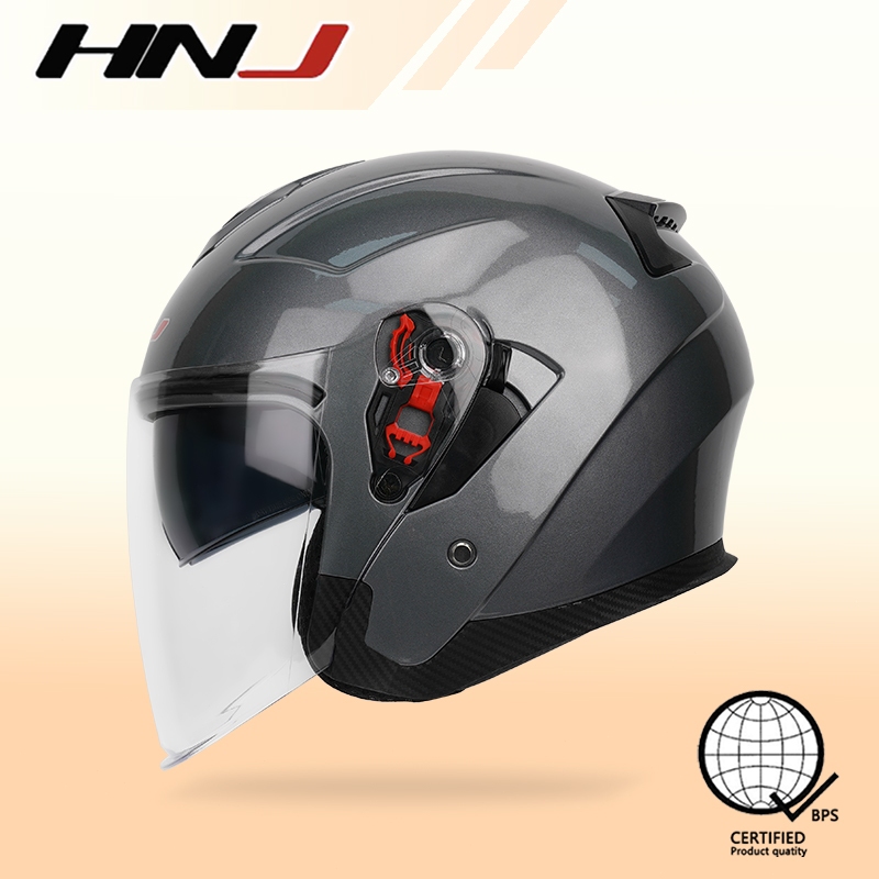 HNJ A4-006 Men's motorcycle half face helmet for women dual visor ...